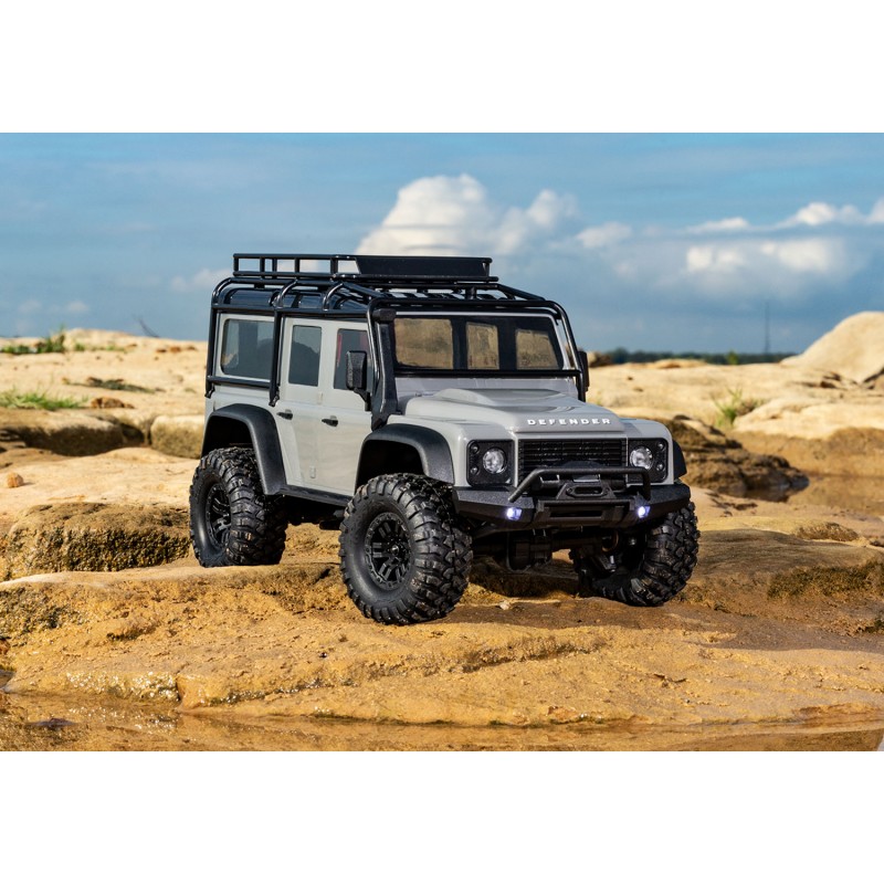 NOVEDAD TRAXXAS LAND ROVER 1/18 TRX-4M Scale and Trail Crawler LAND ROVER DEFENDER GRIS 4WD ...