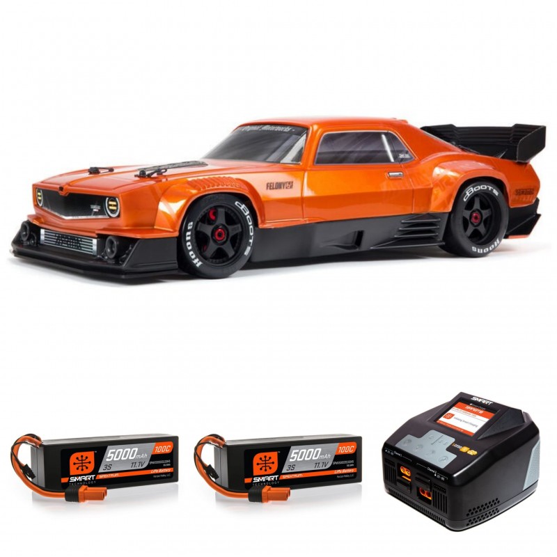 OFERTA ARRMA FELONY 1/7 BLX 6S RTR NARANJA+LIPO 3SX2 SPEKTRUM 5000 ...