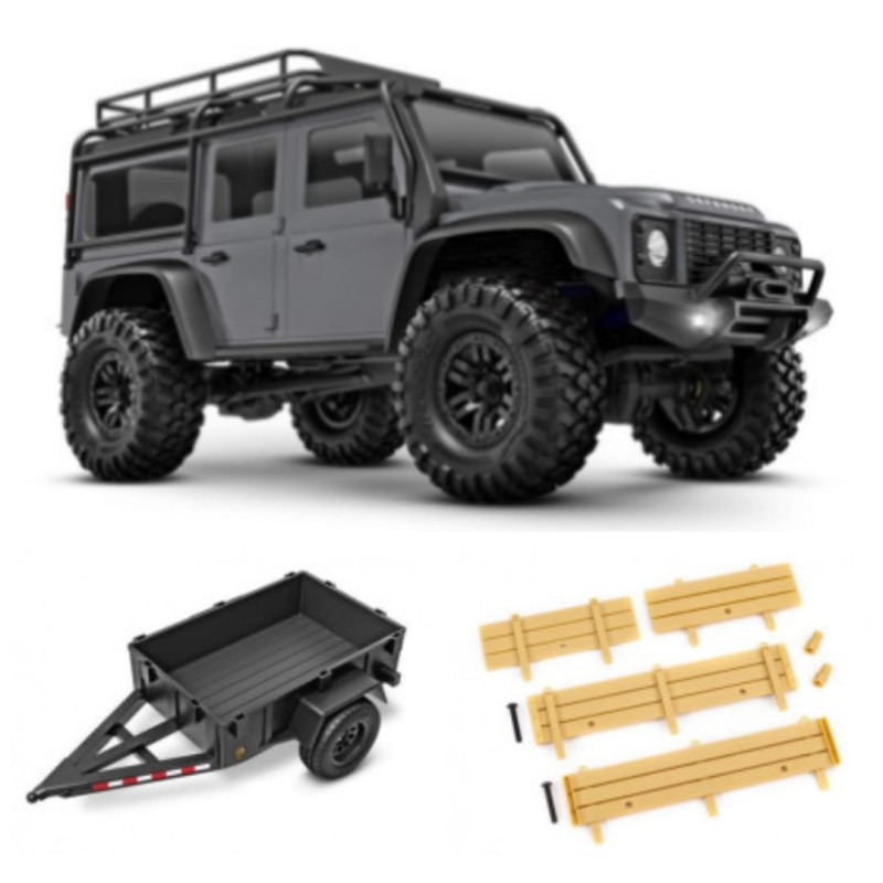 PACK TRAXXAS LAND ROVER DEFENDER 1/18 TRX-4M 4WD ELECTRICO,+REMOLQUE/ENGANCHE TRX9795+PANELES ...